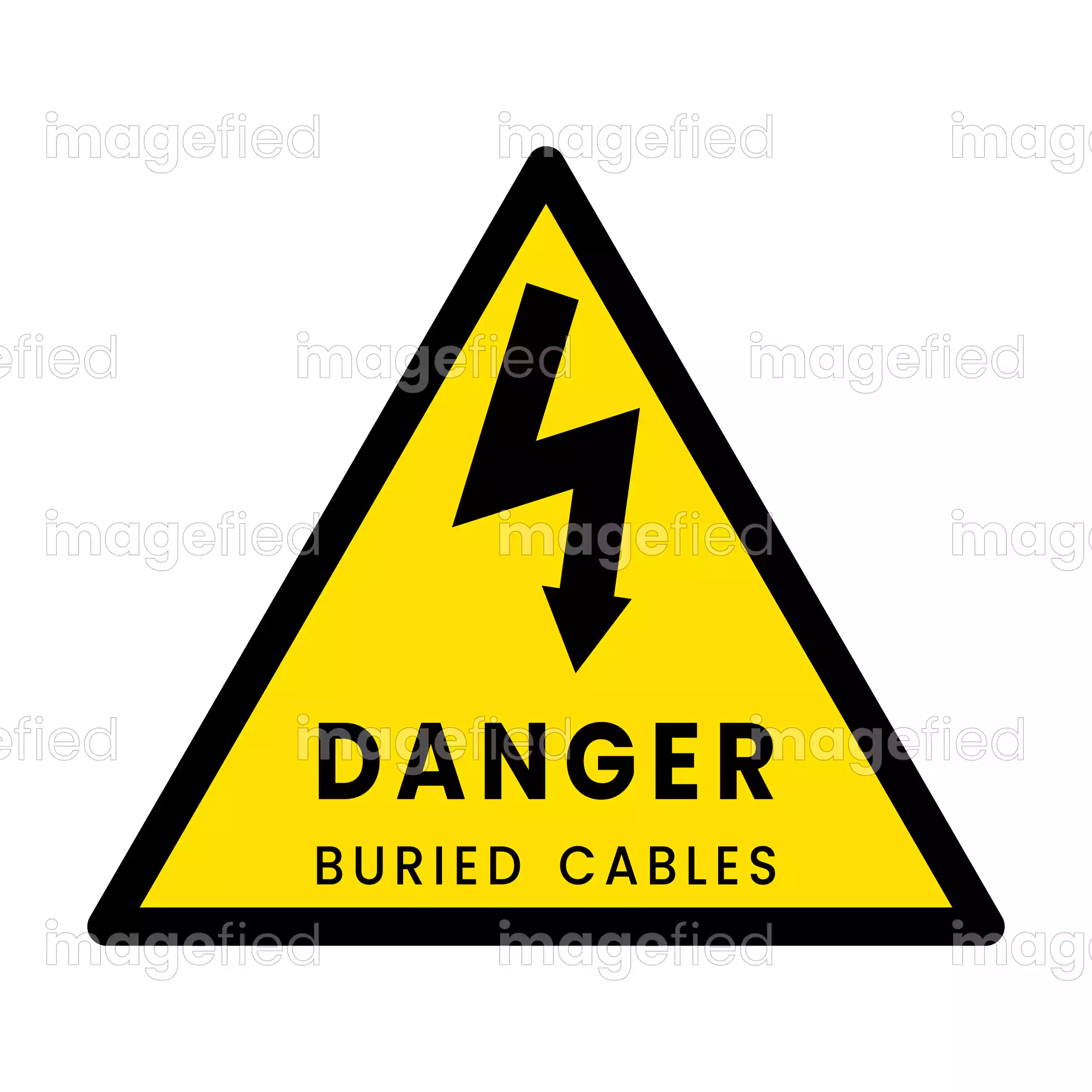 Danger buried cables sign safety warning stickers vector - Imagefied