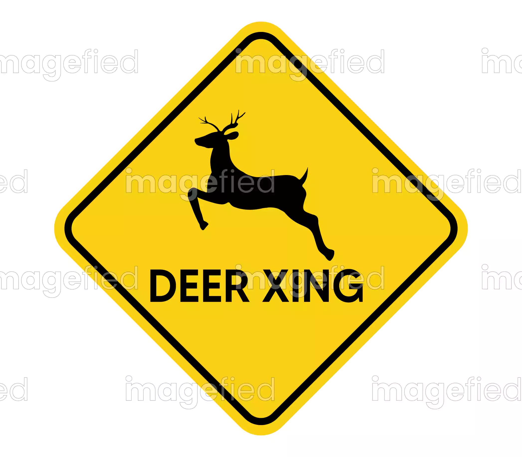 Deer crossing sign xing sticker light color printable vector - Imagefied