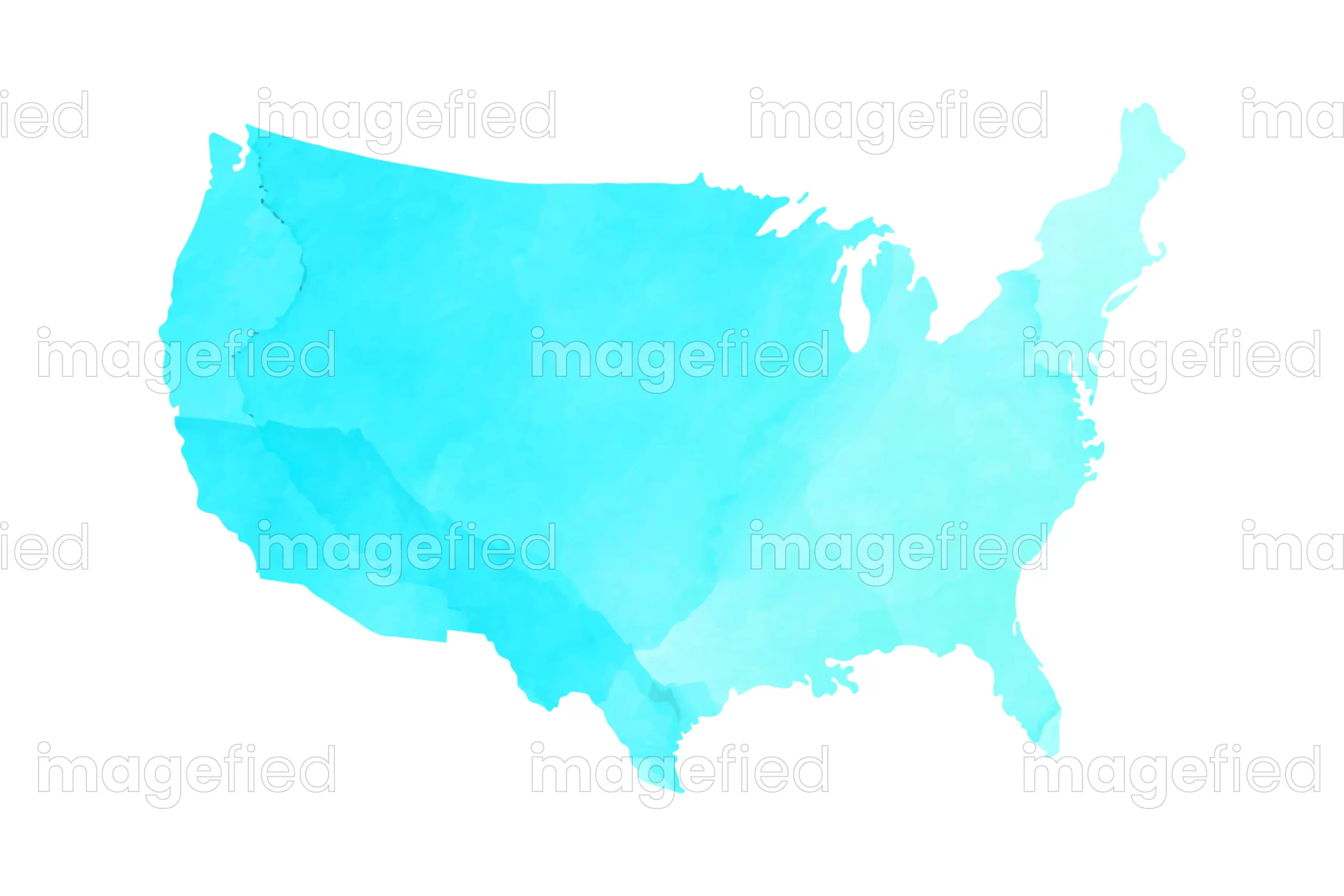 Vector United States Map With Blue