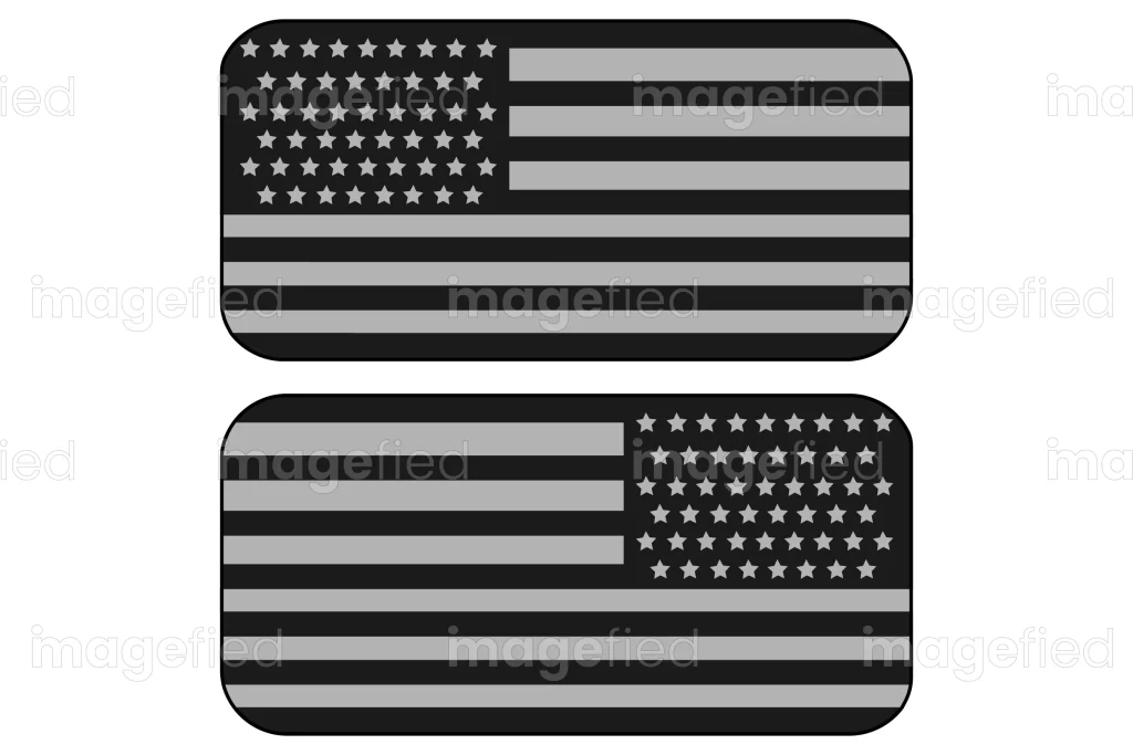 Black US flag reverse orientation decal Stickers badges, for car bumper ...