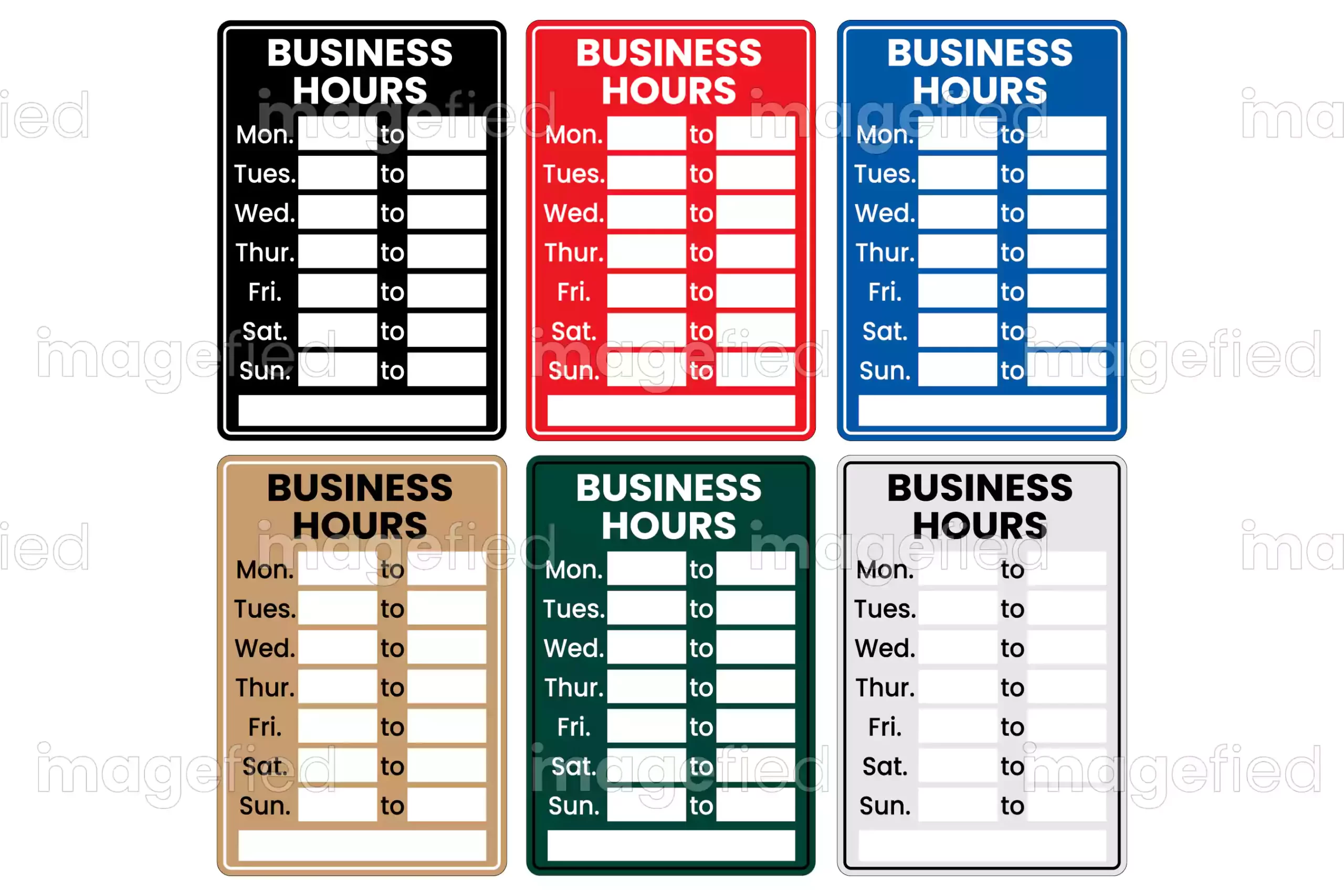 Business hours sign stickers printable digital downloadable files ...