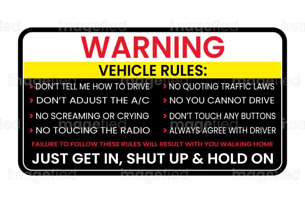 Funny car warning stickers, funny bumper decal for trucks automobiles ...