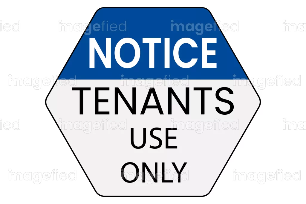 Tenants use only sign, notice tenants only stickers labels with blue ...