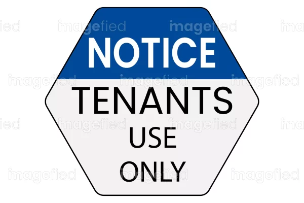 Tenants use only sign, notice tenants only stickers labels with blue ...