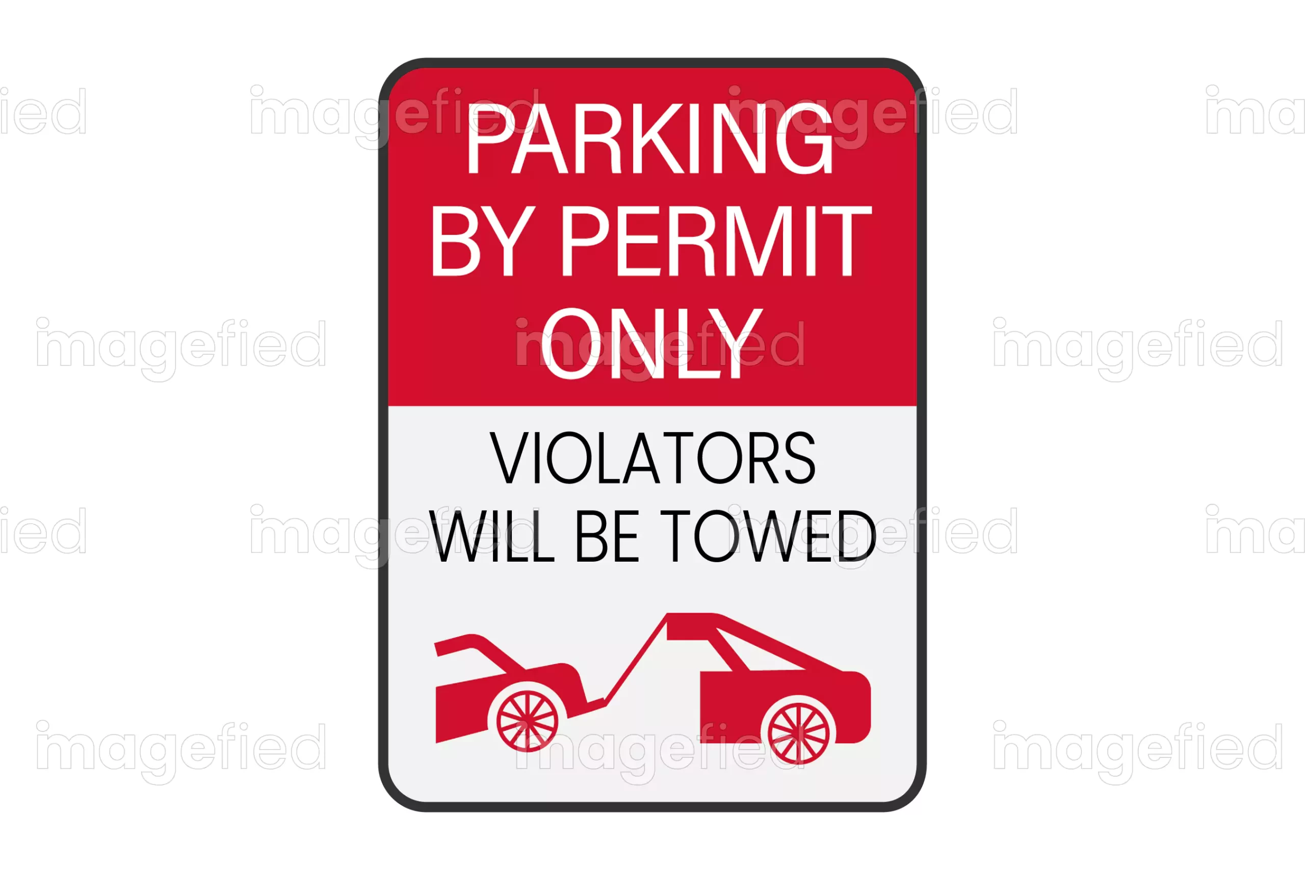 Parking by permit only sign stickers, violators will be towed with ...