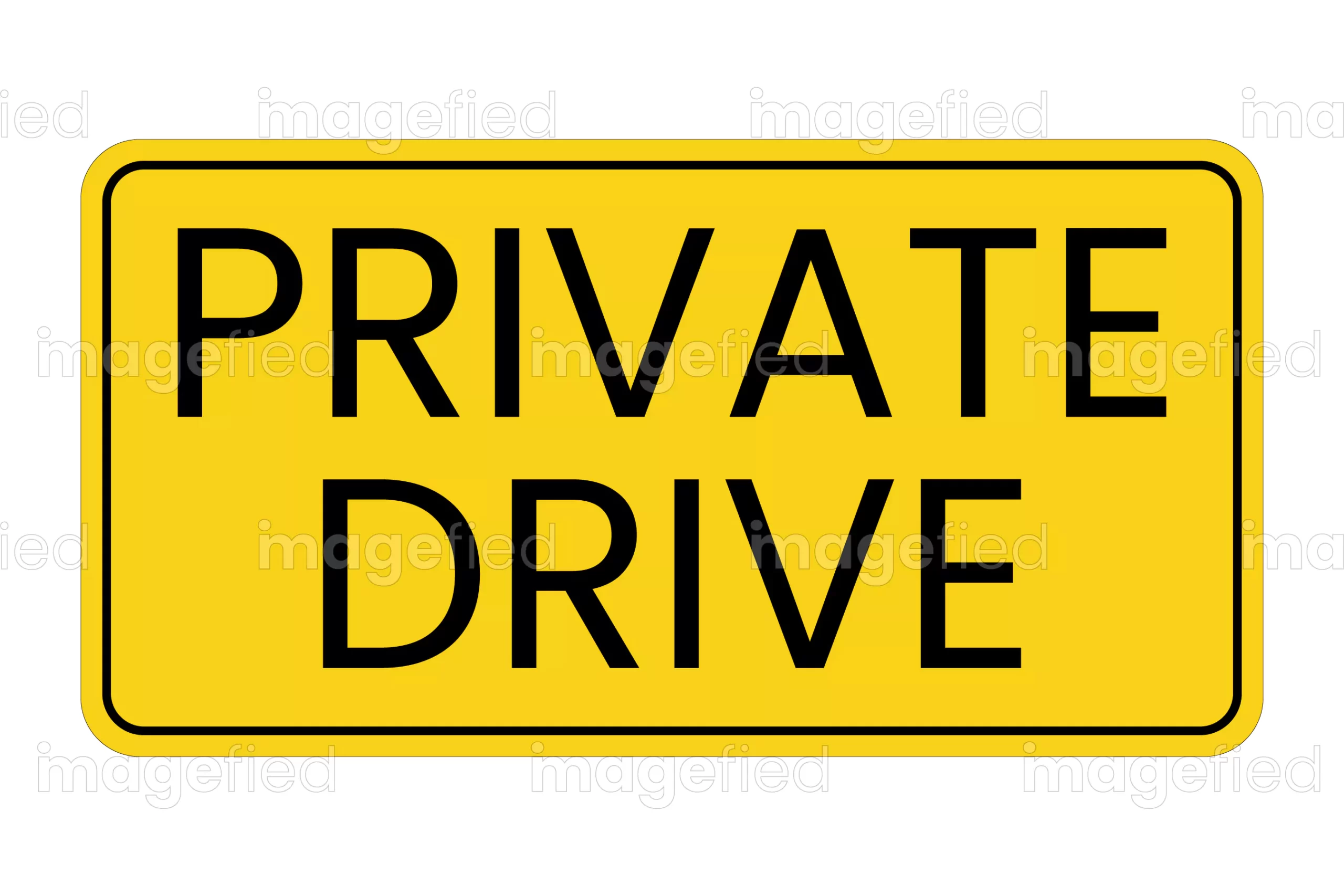 Private drive sign, professional design labels with black text on ...
