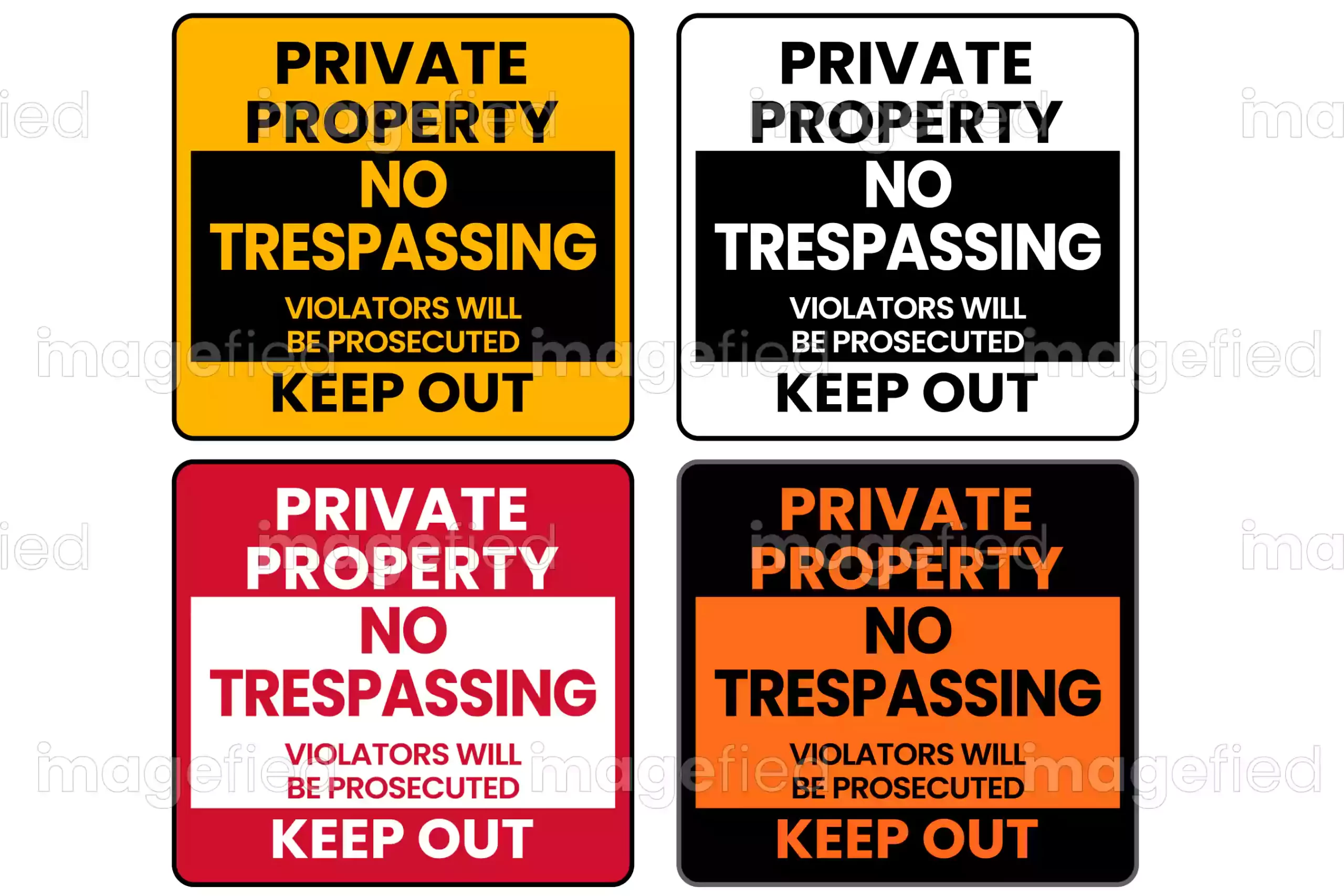 Private property sign, no trespassing violators will be prosecuted ...