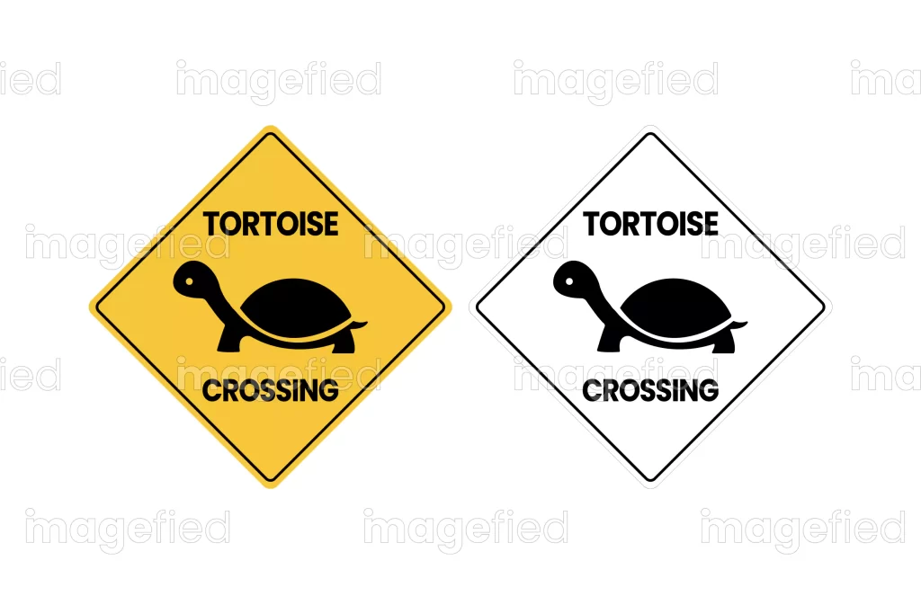 Tortoise crossing sign, wildlife xing safety signage - Imagefied