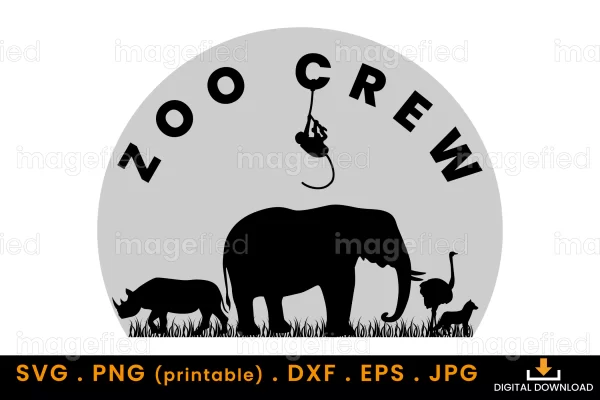 Zoo Crew Svg, Safari Birthday Party Clip art, Wild Animals Monkey ...