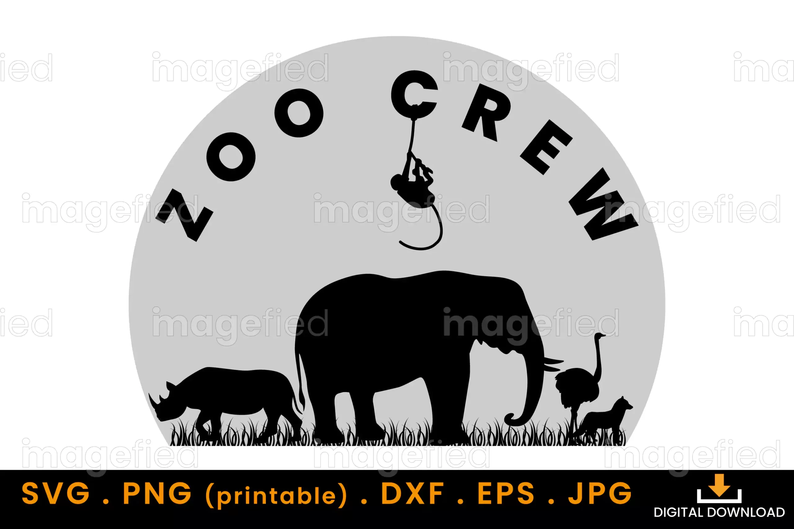 Zoo Crew Svg, Safari Birthday Party Clip art, Wild Animals Monkey ...