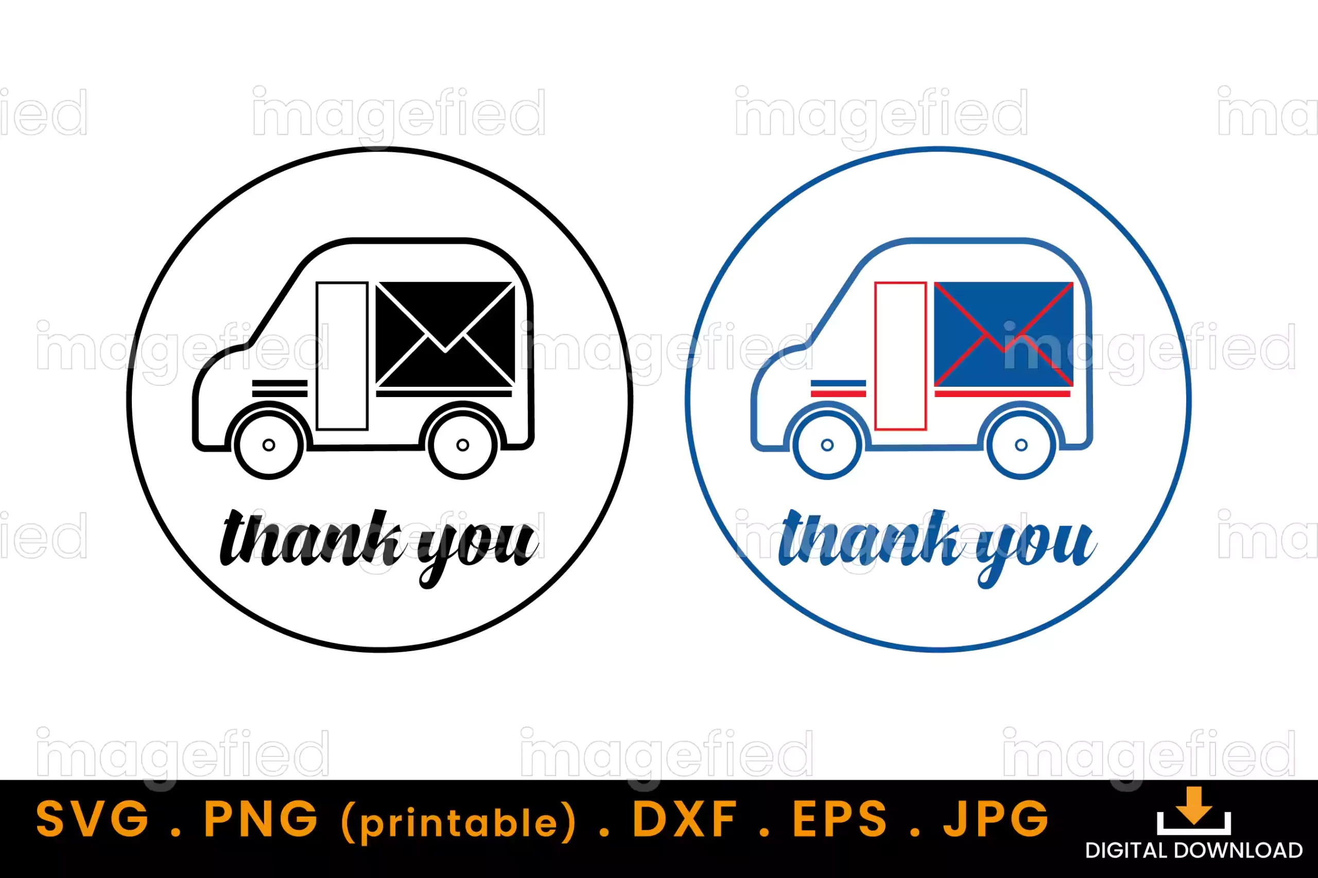 Mailbox Thank You Svg, Mailbox truck stickers labels decals, Postman ...