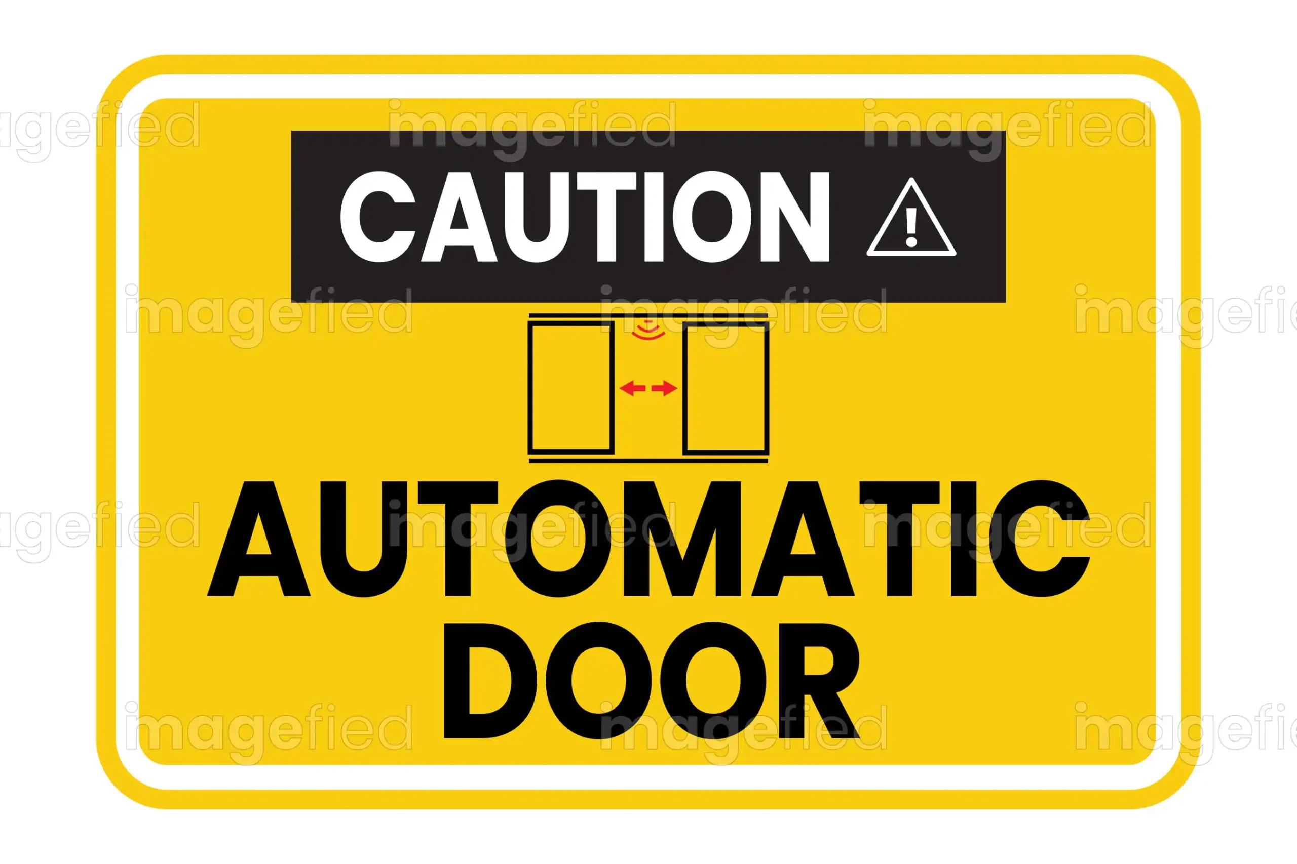 Automatic Door Sign, Sticker, Vector Stock Illustration - Imagefied