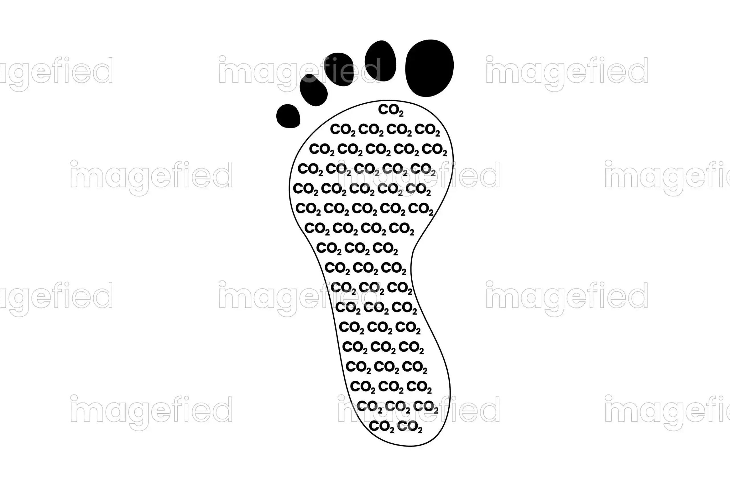 Carbon Footprint Sign Vector Illustration With CO2 Text. - Imagefied