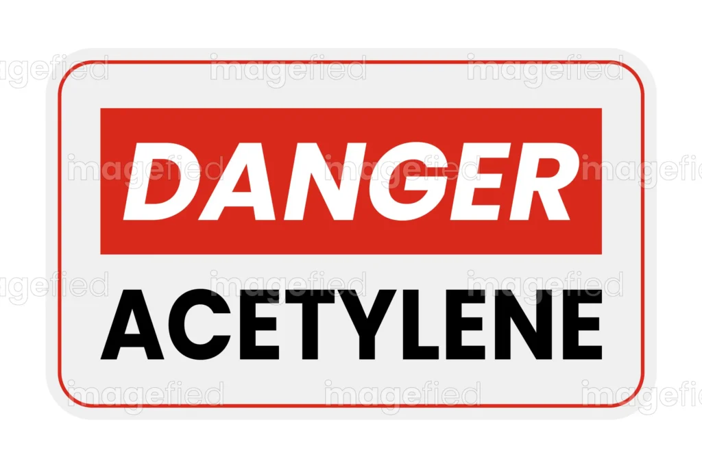 Danger Acetylene Sign, Sticker, Warning Labels, Vector Illustration ...