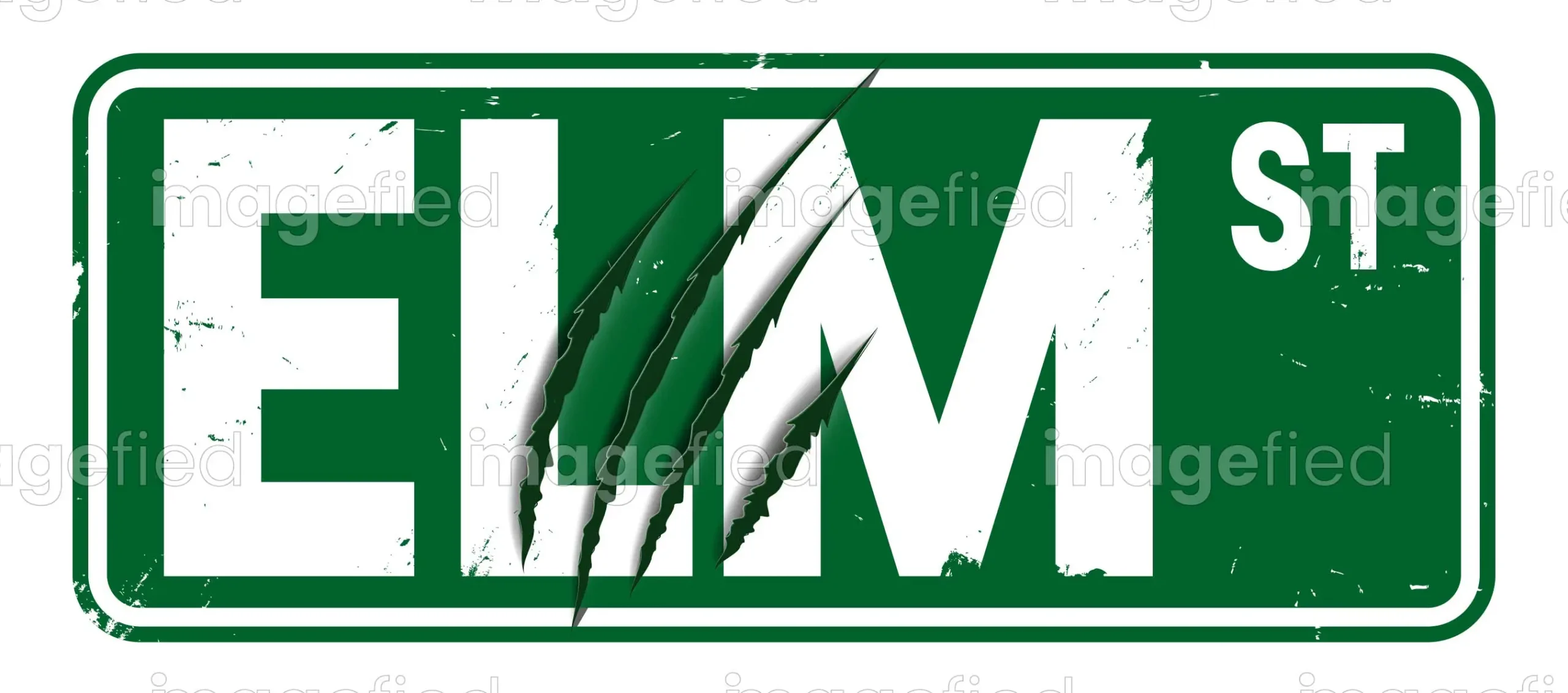 Elm Street Sign. Elm Street Claws Wall Sign, Icon, Vector Illustration ...