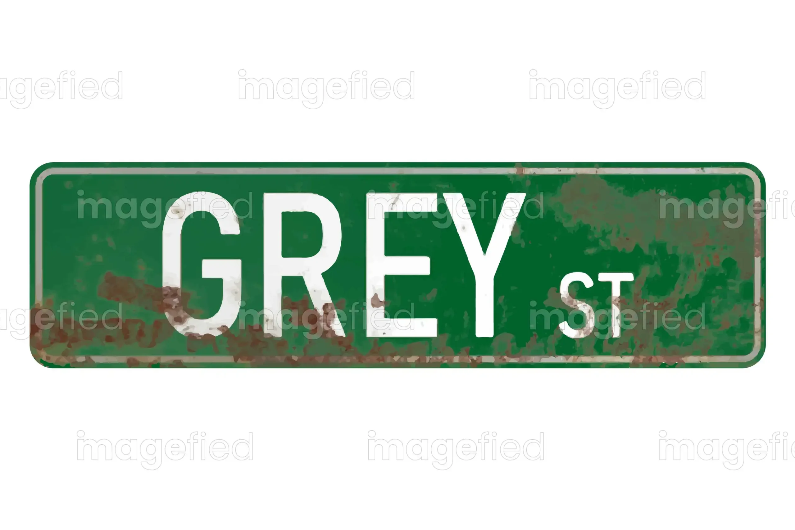 Grey Street Sign, Sticker, Rustic Design, Vector Illustration - Imagefied