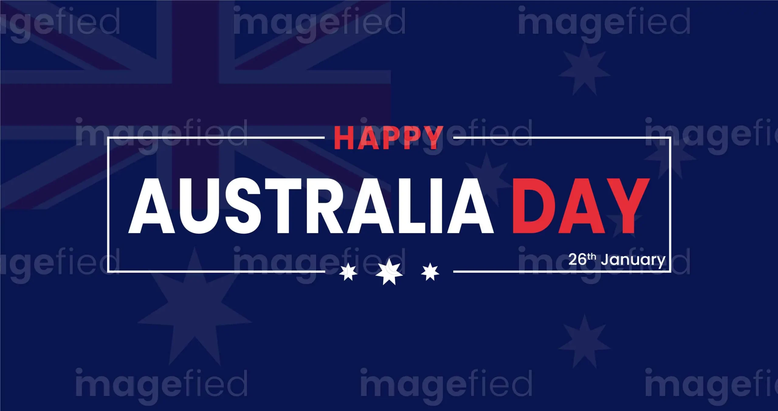 Happy Australia Day Sign, Stock Vector Illustration With Aussies Flag ...