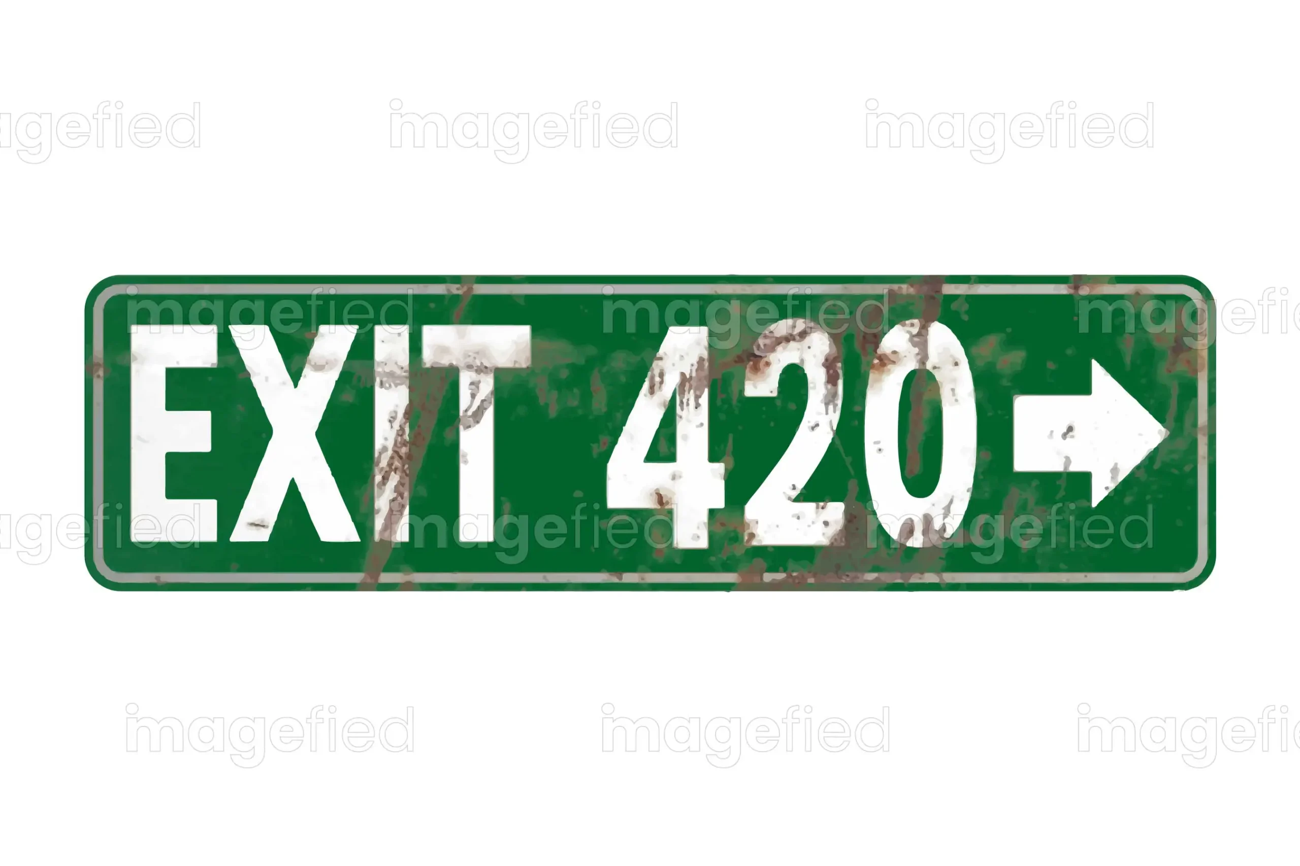 Exit 420 Sign, Sticker, Vector Illustration - Imagefied
