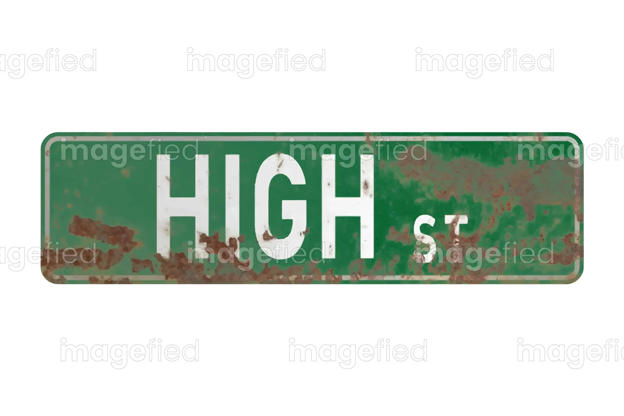 High St Sign. Retro Style Rusty Design, Vector Illustration - Imagefied