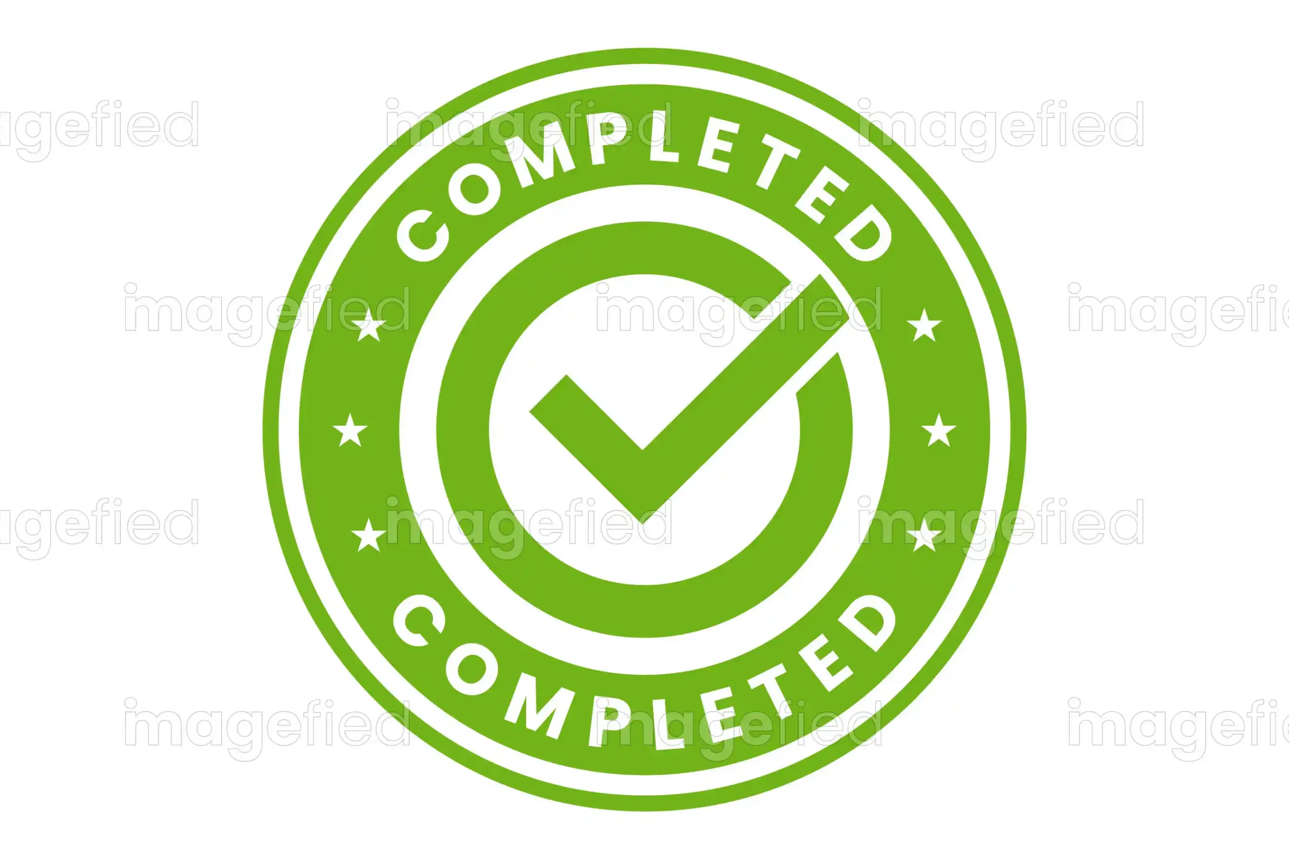 Completed Sign, Sticker, Vector Illustration - Imagefied