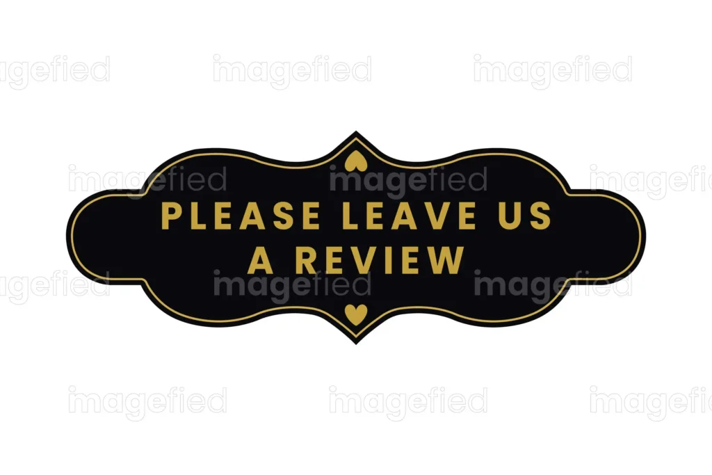 Please Leave Us A Review Sign, Sticker, Label, Poster, Vector - Imagefied