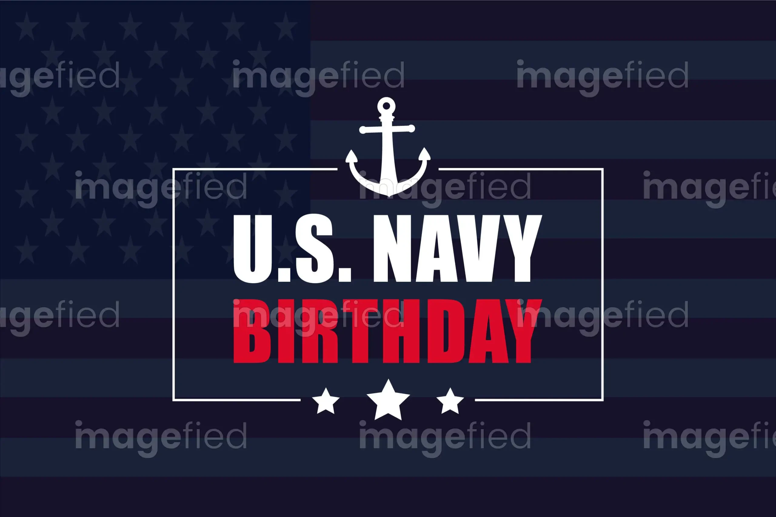 US Navy Birthday Sign Vector Illustration, Sticker, Label - Imagefied