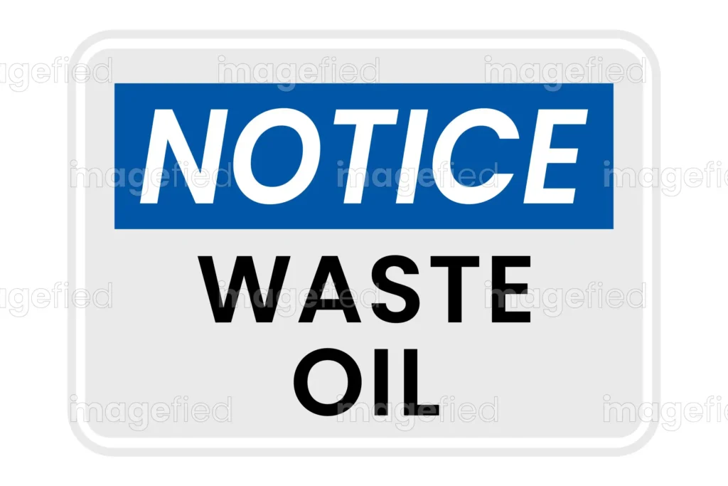 Waste Oil Sign, Sticker, Label, Vector Illustration - Imagefied