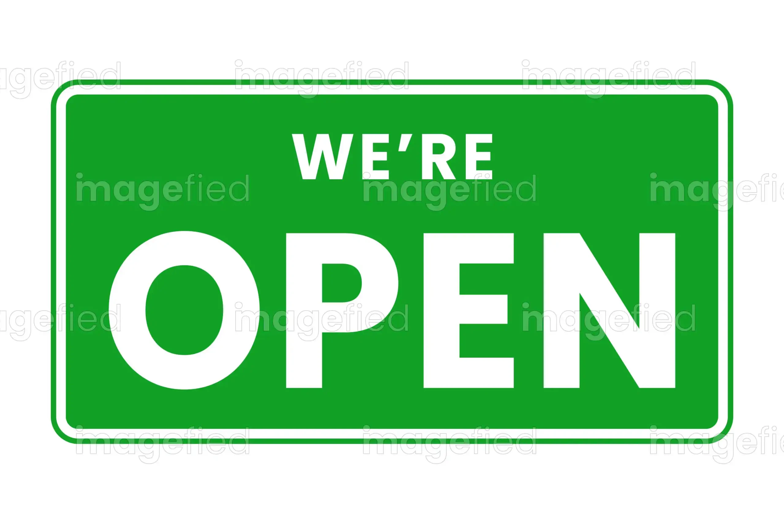 We Are Open Sign, Sticker, Label, Poster, Vector - Imagefied