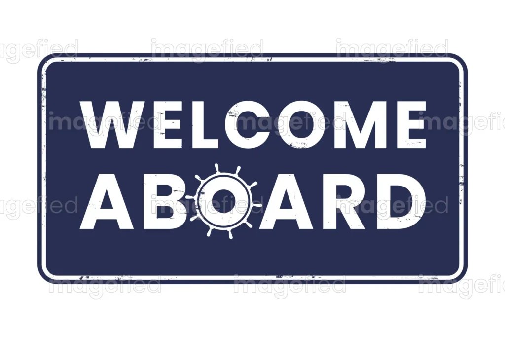 Welcome Aboard Sign, Sticker, Poster, Distressed Effect, Vector - Imagefied