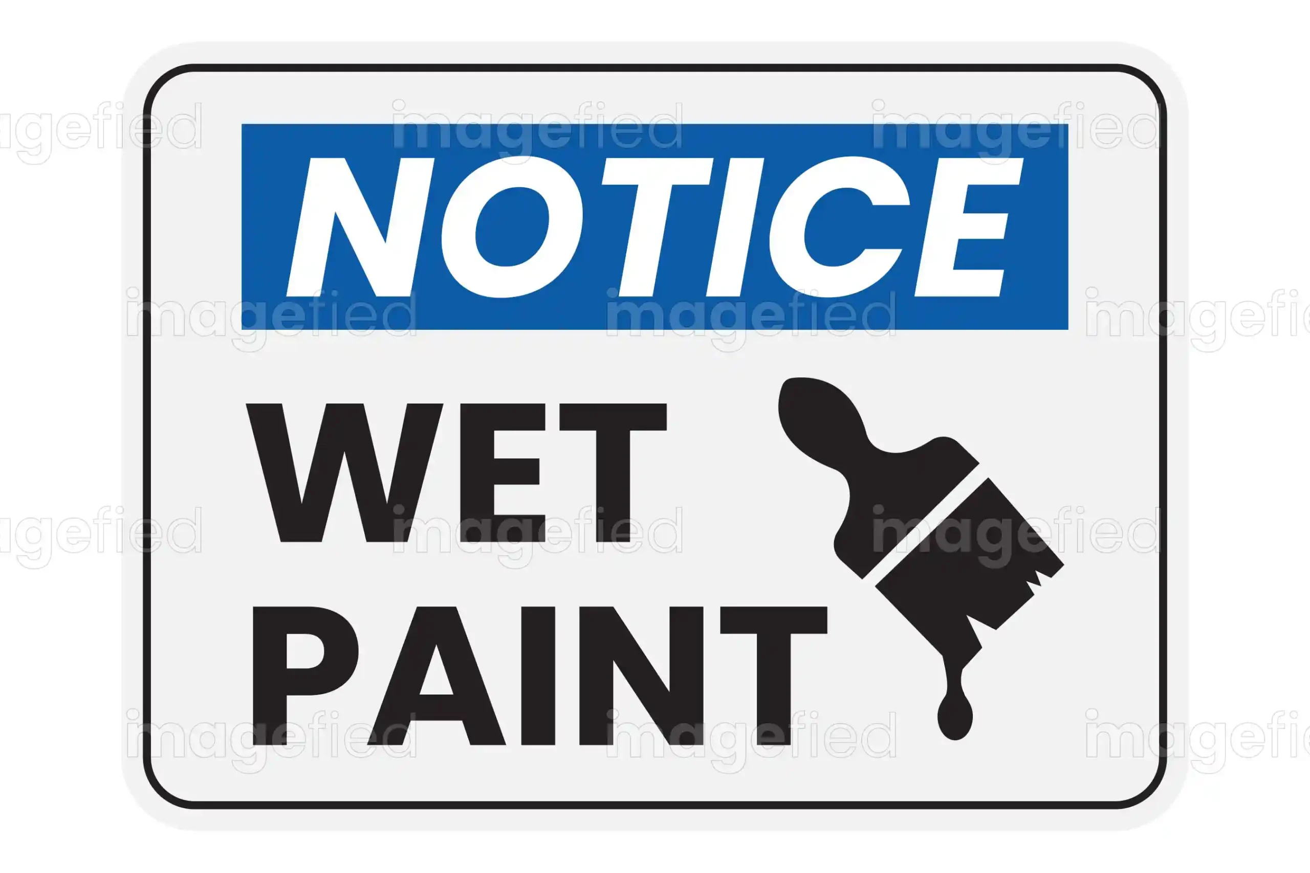 Wet Paint Sign, Sticker, Poster, Safety Label, Vector Illustration ...
