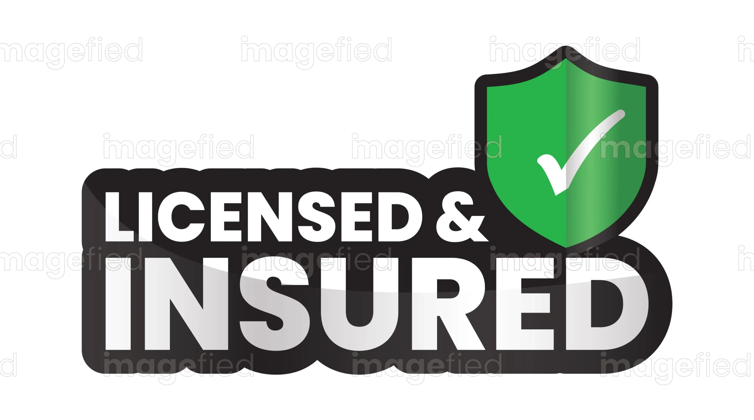 Licensed and Insured Sign, Sticker Banner Vector Design - Imagefied
