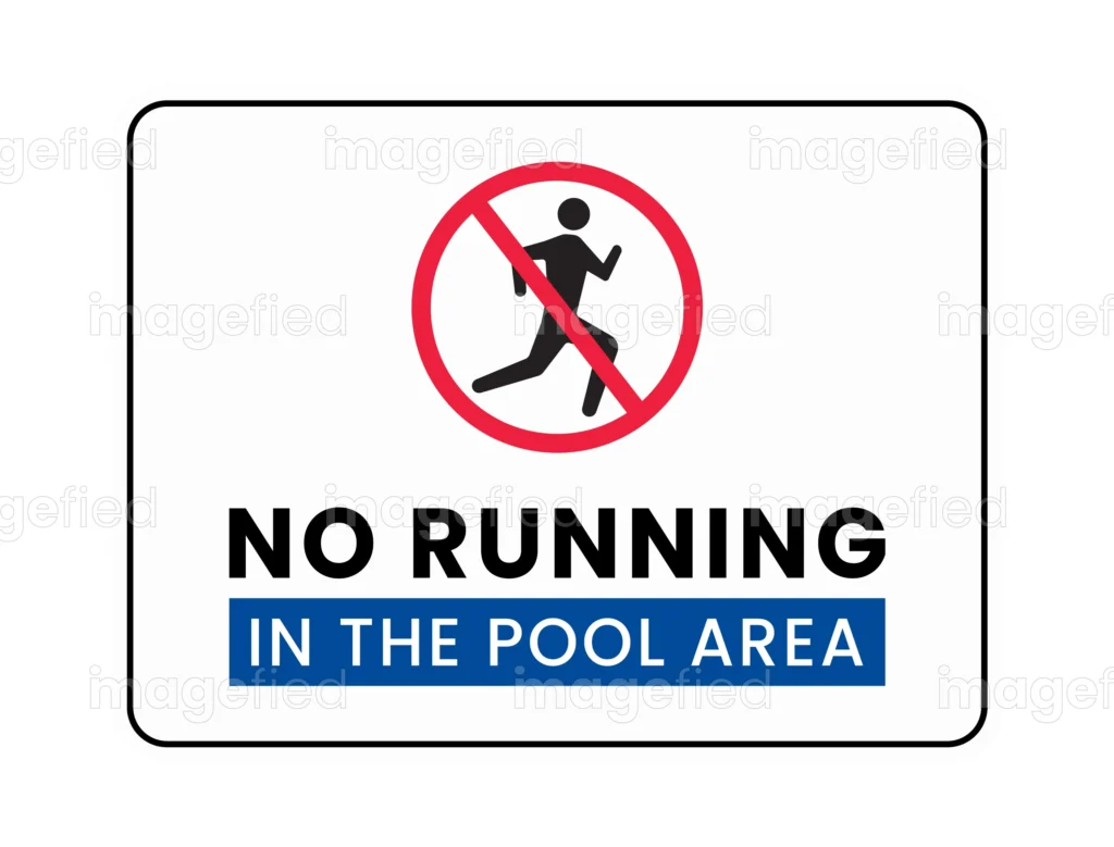 No Running in the Pool Sign, Banner, Poster, Vector Design - Imagefied
