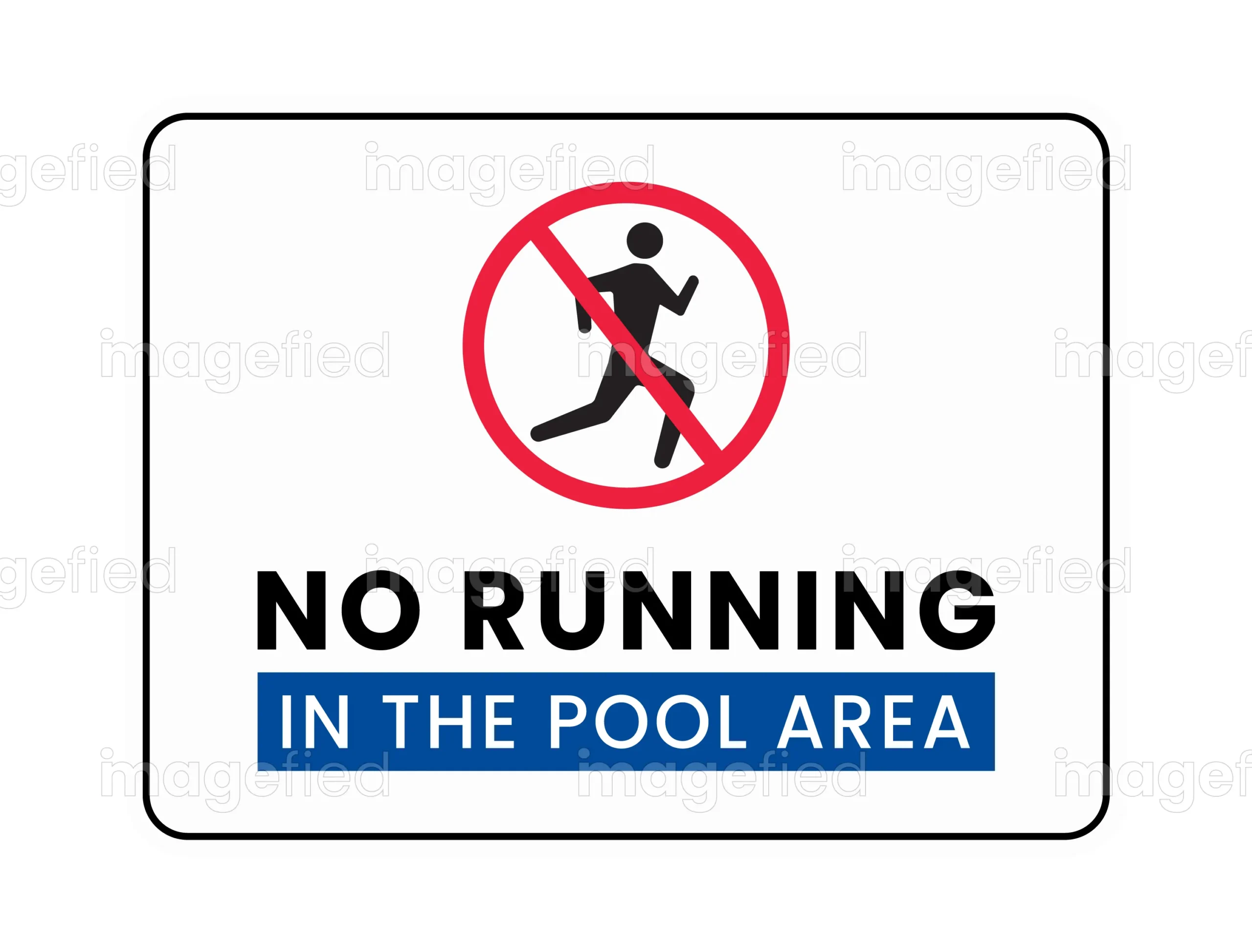 No Running in the Pool Sign, Banner, Poster, Vector Design - Imagefied