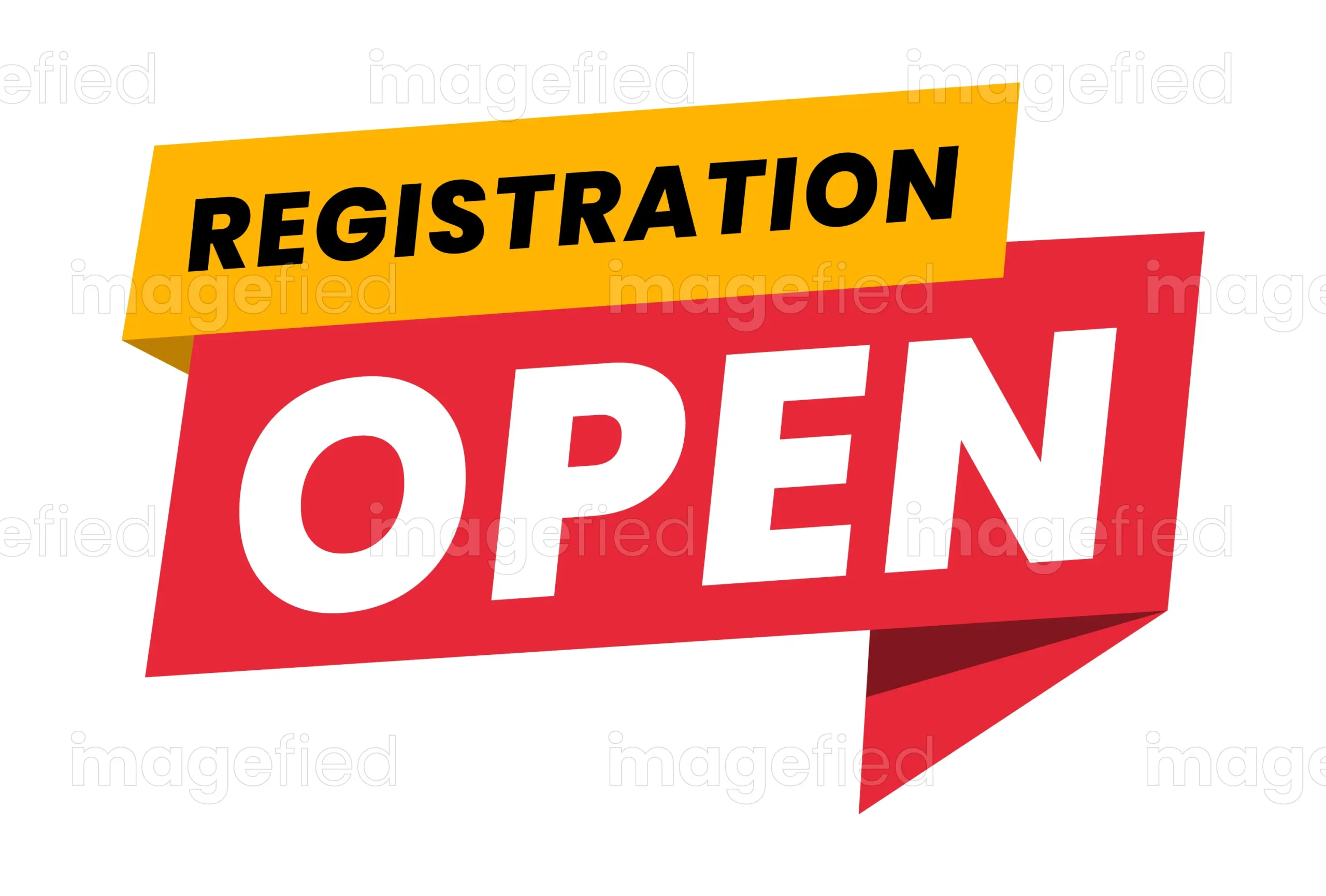 Registration Open Sign, Banner Poster Label Vector - Imagefied
