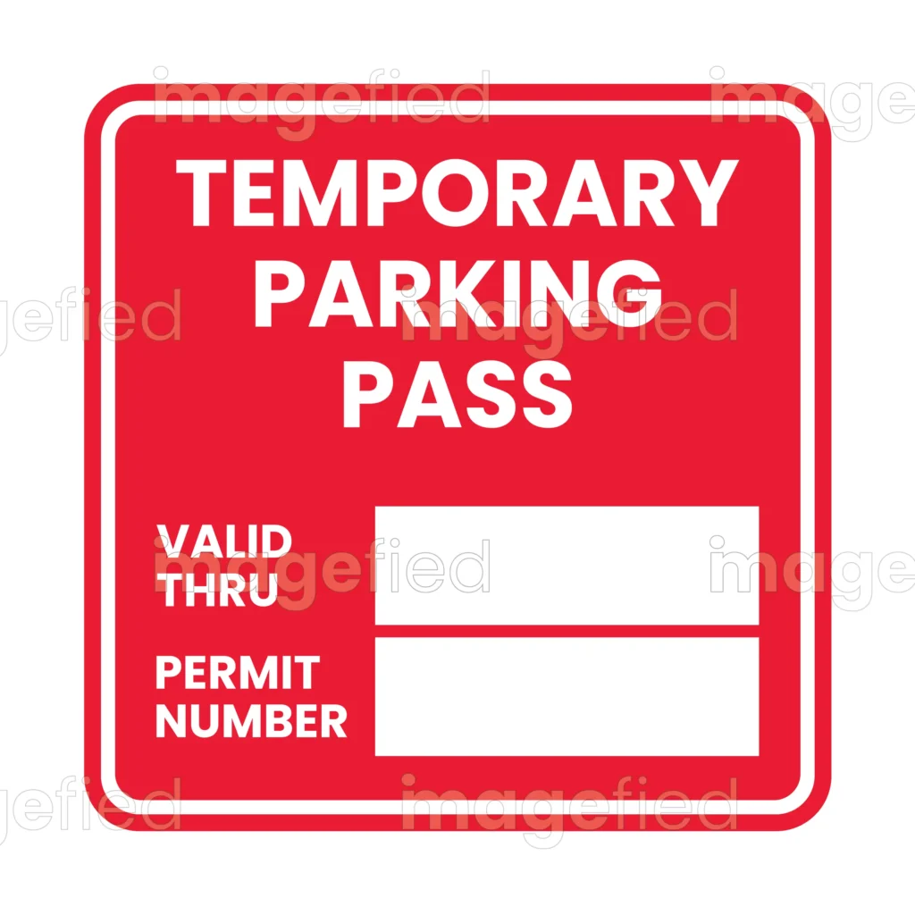 Temporary Parking Pass Sign, Sticker, Banner, Sticker, Permit Vector ...