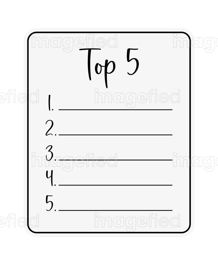 Top 5 List Sign Sticker Banner Poster Hand Written Text Vector - Imagefied