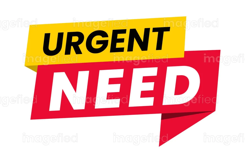 Urgent Need Sign, Vector Banner Poster, Image - Imagefied