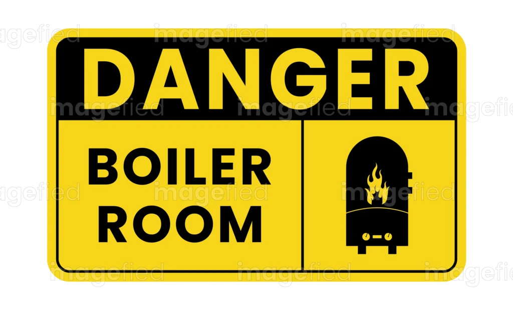 Boiler Room Sign, Icon Symbol, Danger, Warning Decal, Label, Vector ...