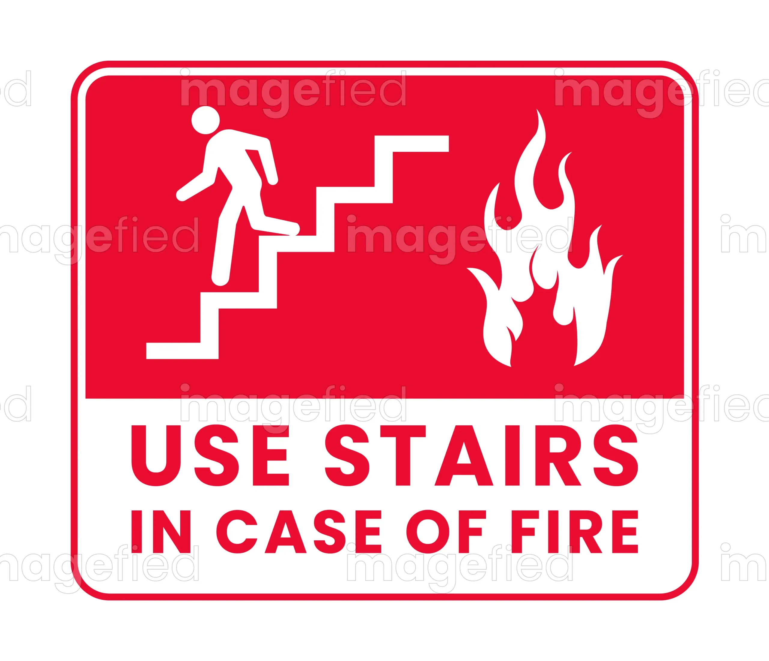 Use Stairs in Case of Fire. Safety Sign, Label, Sticker, Decal, Vector ...