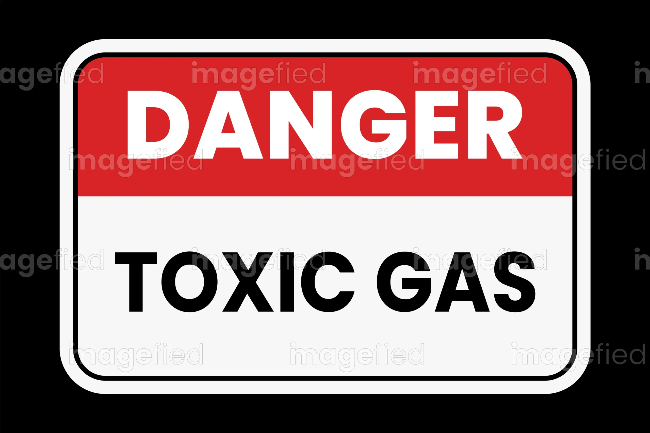 Danger Toxic Gas, Safety Label, Sign, Sticker, Banner, Vector - Imagefied