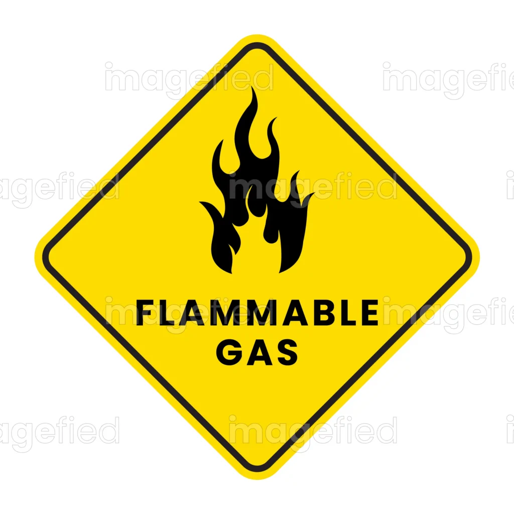 Flammable Gas Sign, Safety Symbol, Sticker, Banner, Poster, Vector ...