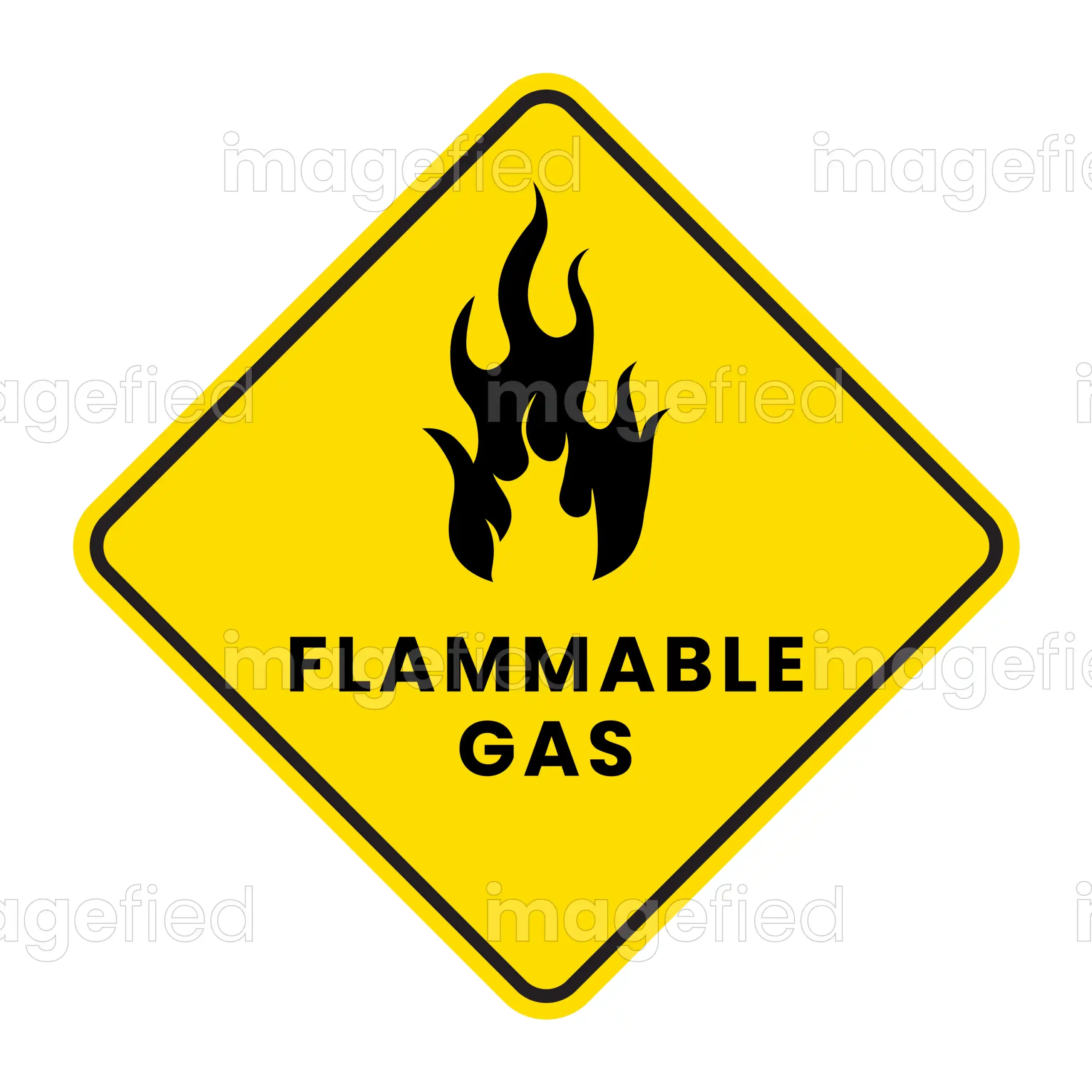 Flammable Gas Sign, Safety Symbol, Sticker, Banner, Poster, Vector ...