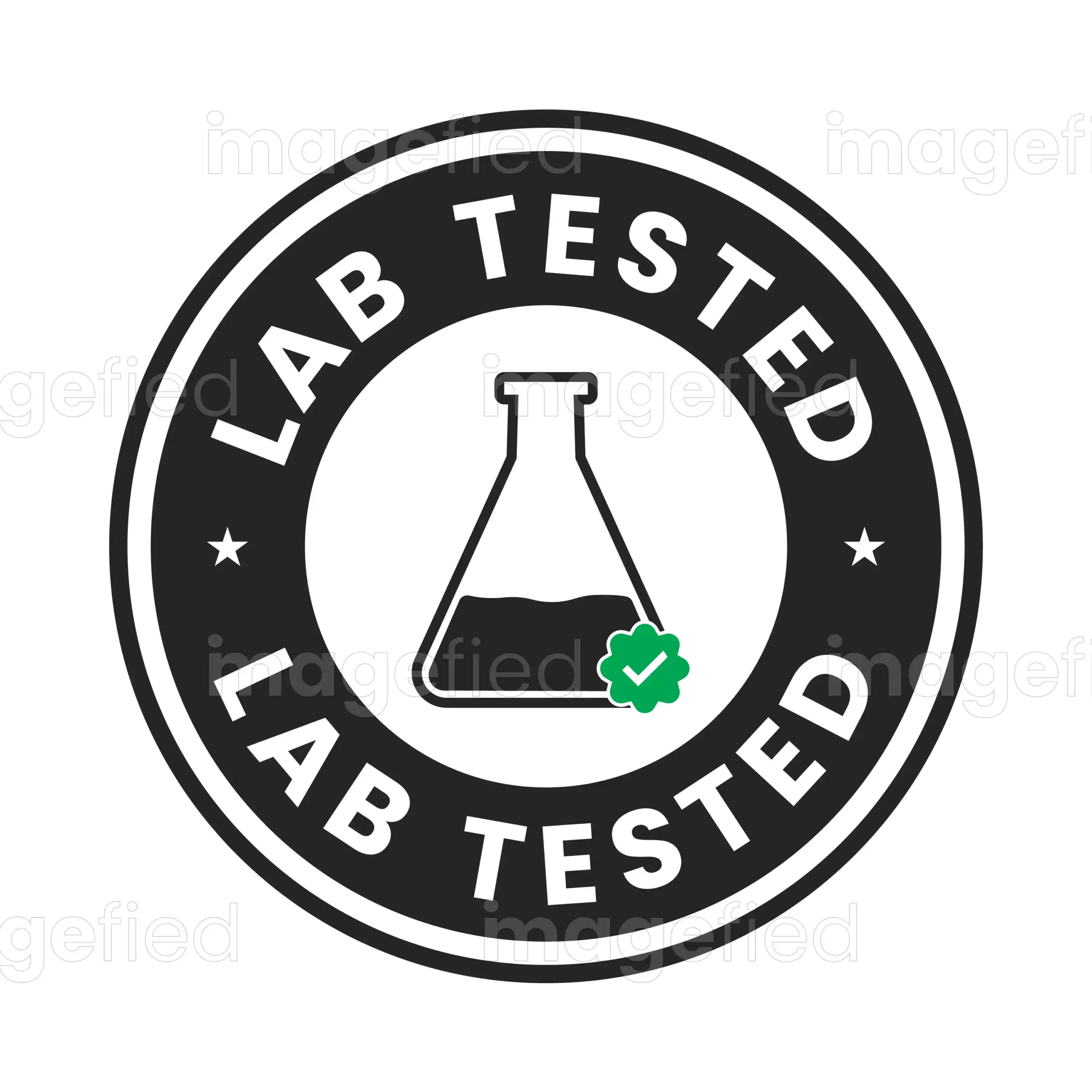 Lab Tested Sign, Label, Certificate, Badge, Icon Symbol, Vector - Imagefied