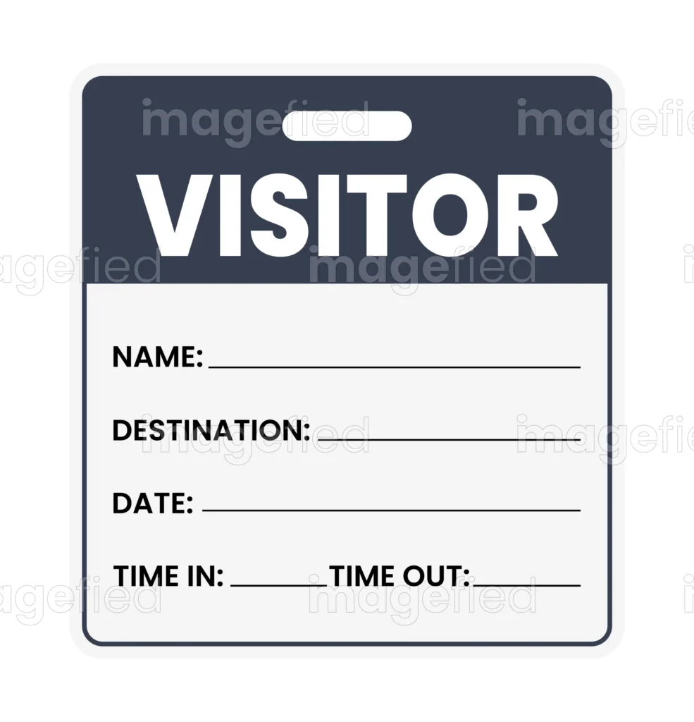 Visitor Pass Vector Illustration, Template, Print Ready Design - Imagefied